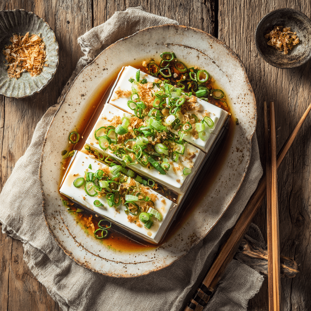 Hiyayakko Cold Tofu Salad – 5-Minute Refreshing Japanese Favorite - //easyrustlerecipes.com